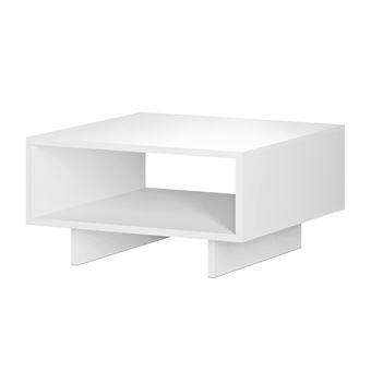 Table basse, table de salon coloris blanc - longueur 60 x profondeur 60 ...