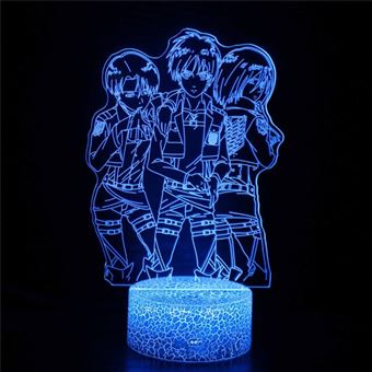 Lampe 3D Tactile Veilleuses Enfant MY1181 Attack on Titan 16 Couleurs ...