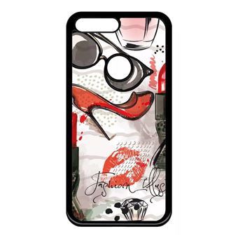 Coque My-Kase pour google Pixel XL - motif girly fond blanc - Noir ...