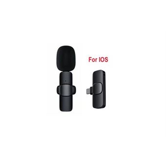 Microphone lavalier noir sans fil portable pour enregistrement audio et ...