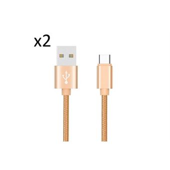 Pack de 2 cables metal nylon type c pour "xiaomi mi 11" smartphone ...