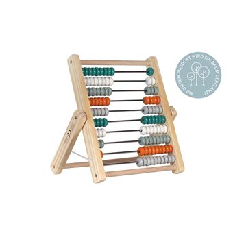 Boulier abaque avec 100 boules colorées en bois bleu pétrole - Kindsgut - Jeu chiffres et calcul ...