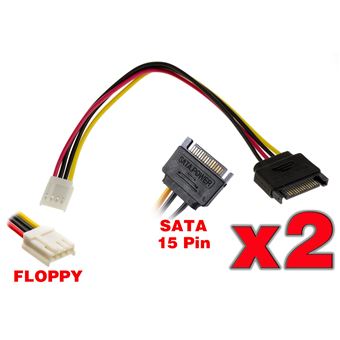 Cordon SATA 15 Mâle Floppy Lot de 2. Lot de 2. - Accessoires disque dur ...