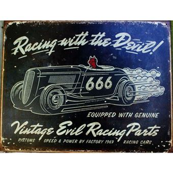 plaque hot rod 666 racing with the devil tole publicitaire - Achat ...