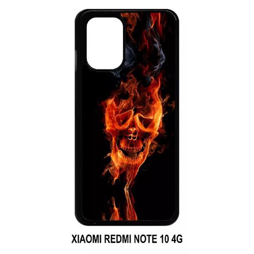 Coque My-Kase pour xiaomi REDMI Note 10 4G - tête de mort en feu - Noir ...