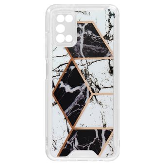 Coque Marbre pour Samsung Galaxy A03s Hybride avec Coins Renforcés Noir ...