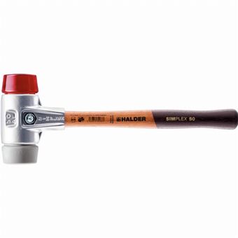 Maillet HALDER SIMPLEX TPE moyen / plastique avec boîtier en aluminium et manche en bois - D=40 ...