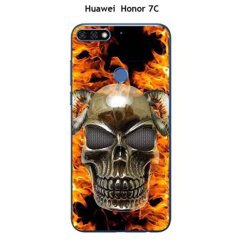 Coque TPU gel souple Huawei Honor 7C design Tete de mort avec corne ...