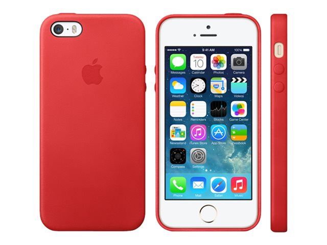 Coque Apple Case Cuir pour iPhone 5 & 5s, Rouge - Coque et étui ...