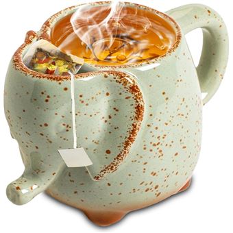 Tasse éléphant 3D 430 ml avec support pour sachet de thé - Tasse et ...