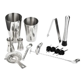 13pcs Set Cocktail Shaker Maker Mixer Spirits Bar Muddler Passoire ...
