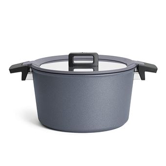 Faitout avec couvercle et panier 24 cm - Woll - Gris - Fonte Aluminium - Cocotte - Achat & prix ...