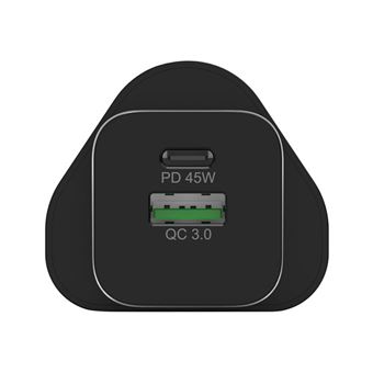 PORT Connect - Adaptateur secteur - 45 Watt - 3.4 A - PD, Quick Charge ...
