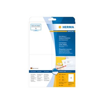 HERMA Special - Blanc - A6 (105 x 148 mm) 100 étiquette(s) (25 feuille ...