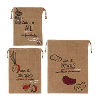 Assortiment de 3 sacs en jute Zecolo - Derrière La Porte - Marron ...