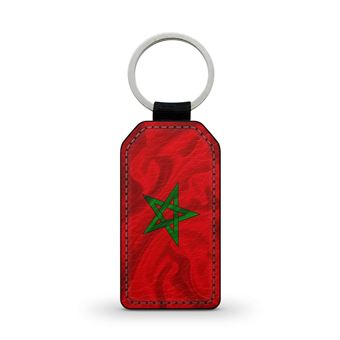 Porte-clé Drapeau du Maroc islam musulman Ref 3 Noir en Simili Cuir ...