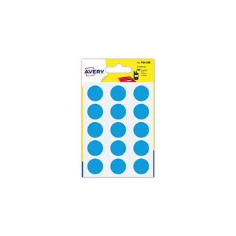 90 pastilles gommettes rondes,Diamètre 19 mm,bleu - Avery - Étiquettes ...