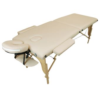 Table de massage pliante 2 zones en bois avec panneau Reiki + Accessoires et housse de transport ...