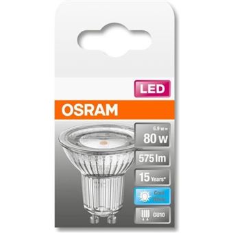 OSRAM Spot PAR16 LED 120° verre 6,9W=80 GU10 froid - Équipements et ...