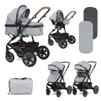 Poussette combinée transformable trio 3 en 1 avec siège auto 0m+ LORA SET Lorelli gris ...