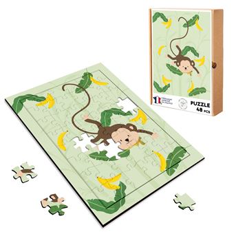 Puzzle en bois 48 Pièces Fabulous - Mr. Singerie le singe (28 x 20 cm ...