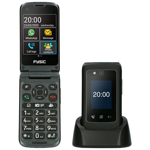 Téléphone portable à clapet facile pour seniors avec bouton d'urgence ...