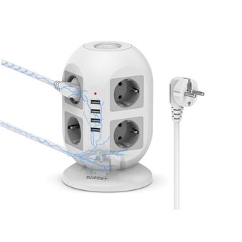 TESSAN Tour Multiprise Electrique avec 8 Prises et 4 Ports USB - Prise ...