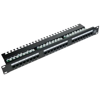 Patch panneau panel Cat.5e UTP 24 RJ45 1U noir avec la gestion des ...