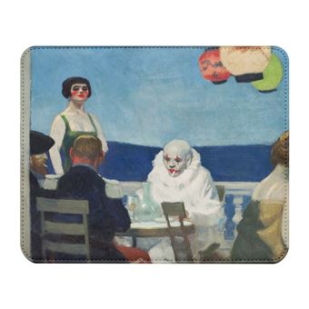 Fabulous Tapis de souris Simili Cuir Soir Bleu Mime Clown Edward Hopper ...