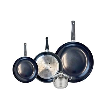 Ensemble de 3 Poêles de cuisson 20, 24 et 32 cm et 1 faitout 12 cm Elo Prima Brillant ...