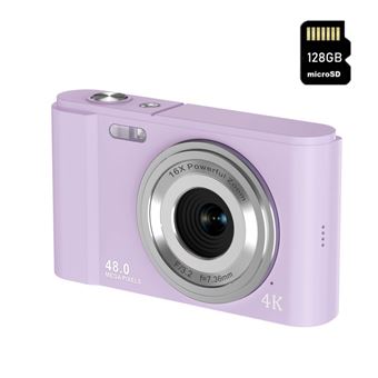 Caméra numérique compacte SZSMART DC302AF 4K 48MP zoom 16X 2.8” + 128GB- violet - Appareil photo ...