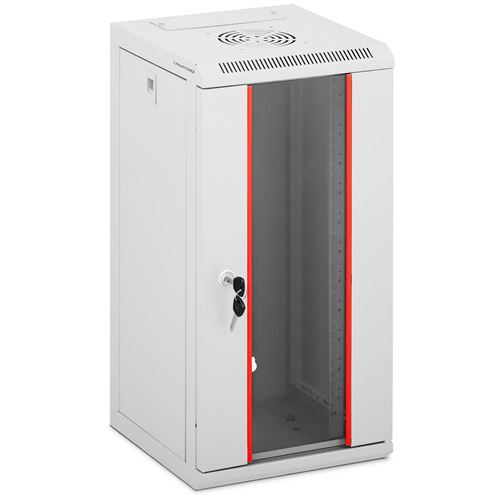 Baie Serveur Réseau Armoire Informatique Murale Rack 10 Pouces 12U Grise Acier - Électricité et ...