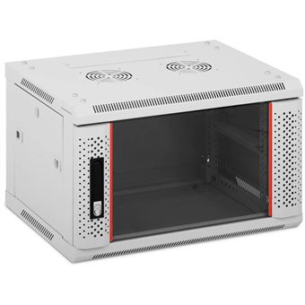 Baie Serveur Réseau Armoire Informatique Murale Rack 19 Pouces 6U 26,7 cm Acier - Électricité et ...