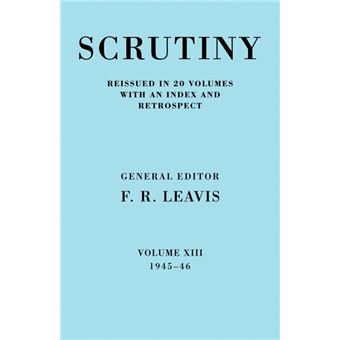Scrutiny - F. R. Leavis, F. R. Leavis, Leavis F. R., Leavis F. R. -5% ...