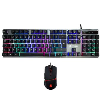 Combo gaming Nitropc NKM1000 con teclado de membrana y ratón con hasta 3.200 DPI e iluminación ...