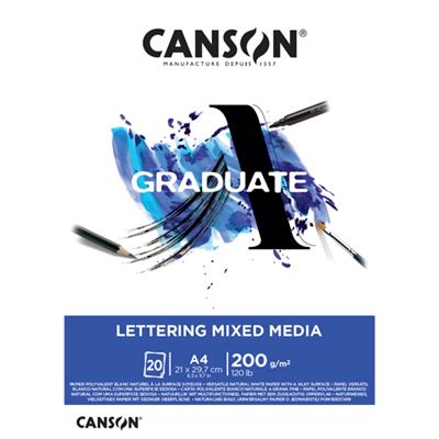 Bloc A4 Canson Graduate Lettering Multitécnica Satin 200g - Dibujo ...