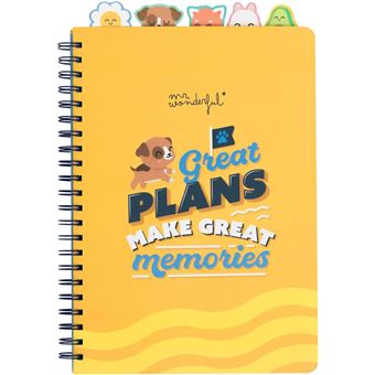 Mr Wonderful Libreta A4 con pestañas A grandes metas, grandes planes ...