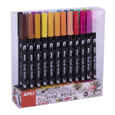 24 rotuladores Apli Dúo con doble punta fina y pincel - Para decorar ...
