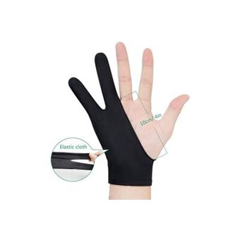 Vshop®deux-doigt gant d’artiste lycra noir pour tablette graphique ...