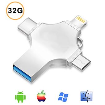 Clé USB Type C Flash Drive Clé USB avec Lightning Type-C Connecteur ...