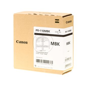 Canon PFI-110 MBK - 160 ml - noir mat - original - réservoir d'encre - pour imagePROGRAF TX-2000 ...