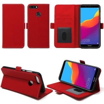 Housse Portefeuille luxe rouge Cuir Style avec stand - Etui coque de ...