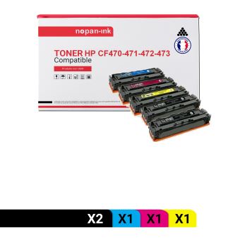 TONERMEDIA - x5 Toners HP CF470X (x2) + CF471X + C - Toner - Achat ...