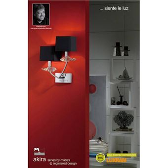 Applique murale Akira avec interrupteur 2 Ampoules E14, chrome poli ...