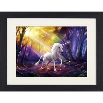 Licornes Poster De Collection Encadré - Licorne Dans La Forêt Magique ...