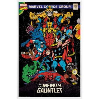 Poster Encadré: Marvel Comics - Retro, The Infinity Gauntlet (91x61 Cm ...