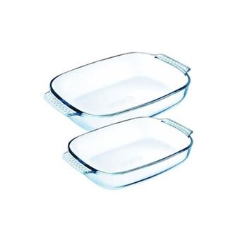 Plats à four pyrex classic rectangulaires (x2) - capacité 2,6l et 3,6l ...