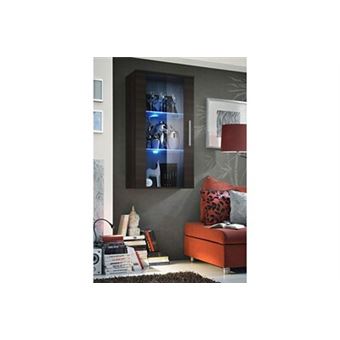 Vitrine led murale design "neo" 110cm wengé - Achat & prix | fnac