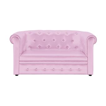 -150€ sur Canapé pour enfant Chesterfield en simili TIANA - Rose ...