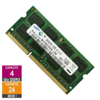 Barrette Mémoire 4Go RAM DDR3 Samsung M471B5273CH0-CH9 SO-DIMM PC3-10600 1333MHz 2Rx8 - Mémoire ...